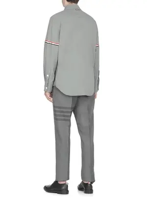 Thom Browne Buttoned Long-sleeved Shirt - Medium Gray