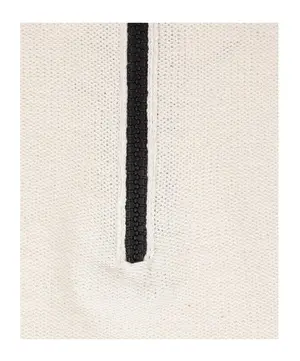 Stone Island Logo Patch Half-zip Jumper - Ivory