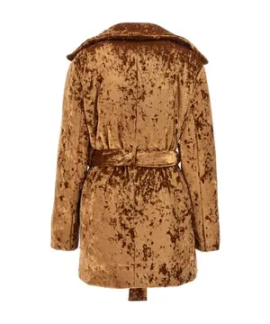 Atlein Crushed Velvet Belted Coat