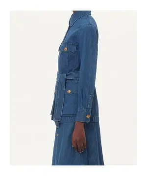 Valentino Garavani Belted Waist Denim Jacket