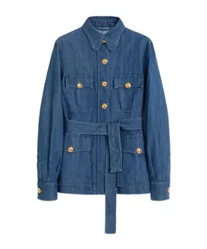 VALENTINO Valentino Belted Waist Denim Jacket