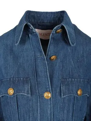 Valentino Garavani Belted Waist Denim Jacket - No