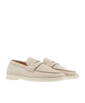 SCAROSSO Luciano Almond Toe Loafers - Sand-colored