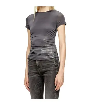 DIESEL® T-rey Drawstring Jersey Top - Grey
