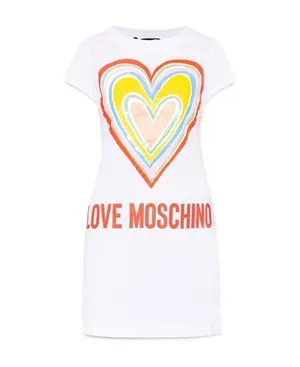 Moschino Logo-print T-shirt Dress - White