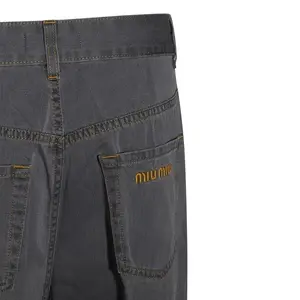 Miu Miu Chambray Loose Fit Jeans - Grey