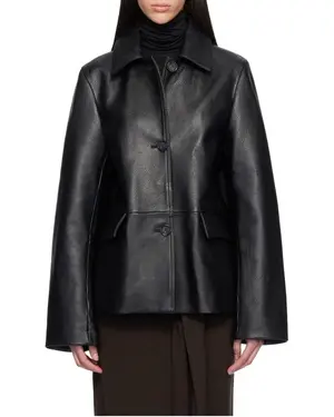 TOTEME Leather Button-up Jacket
