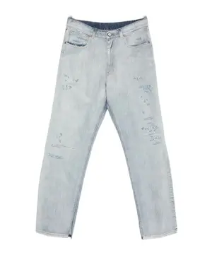 MAISON MARGIELA Distressed Logo Patch Jeans - Gray