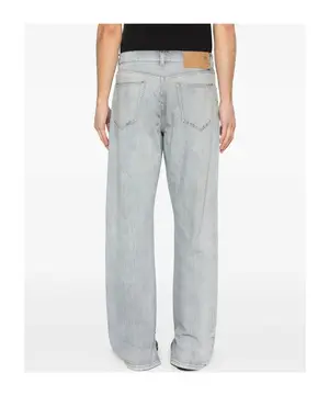 MAISON MARGIELA Distressed Logo Patch Jeans - Gray