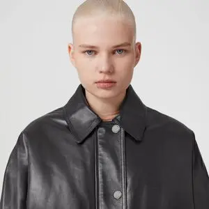 Burberry Equestrian Knight Embroidered Leather Jacket