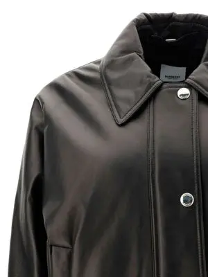 Burberry Equestrian Knight Embroidered Leather Jacket