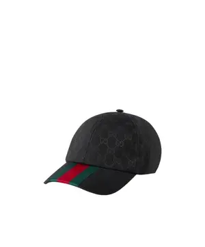 Gucci Gg Monogram Baseball Cap - Black
