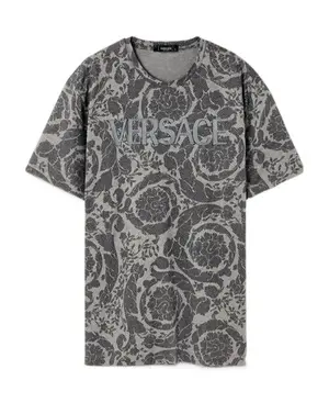 Versace Barocco Silhouette Crewneck T-shirt - Gray