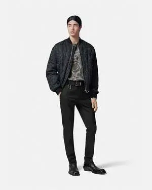 Versace Barocco Silhouette Crewneck T-shirt - Gray
