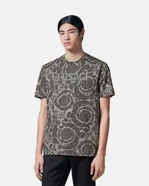 Versace Barocco Silhouette Crewneck T-shirt - Gray