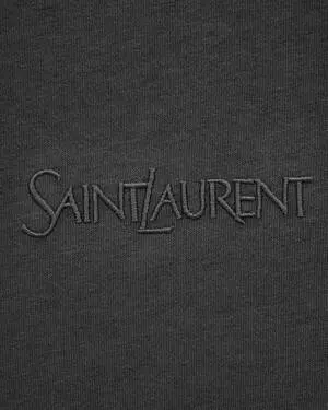 Saint Laurent Logo Embroidered Crewneck T-shirt