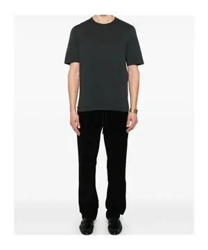 Saint Laurent Logo Embroidered Crewneck T-shirt