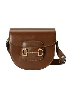 Gucci 1955 Horsebit Mini Rounded Shoulder Bag - Brown