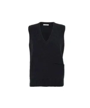 THE ROW V-neck Sleeveless Sweater With Patch Pocket