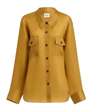 Khaite Khaite Matteo Silk Shirt Brown