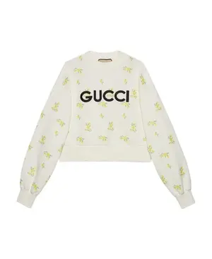 Gucci Floral Embroidered Cotton Sweatshirt