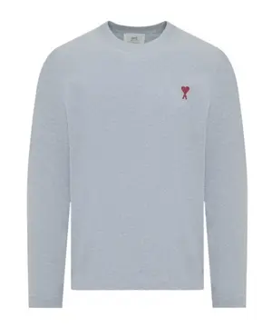 AMI Paris Logo Long-sleeved T-shirt - Gray