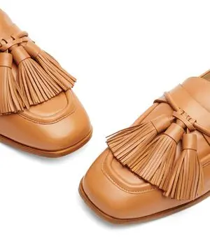STUART WEITZMAN Tassel Detail Loafers - Tan