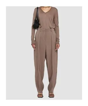 JOSEPH Tarn Pleated Silk-blend Drill Wide-leg Pants