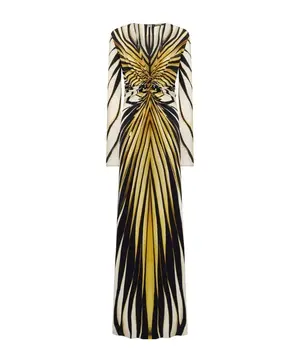 ROBERTO CAVALLI Roberto Cavalli Long Sleeve Printed Maxi Dress