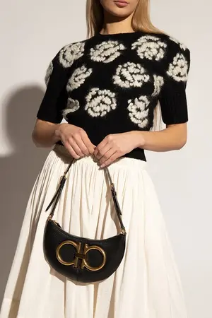 FERRAGAMO Gancio Leather Shoulder Bag