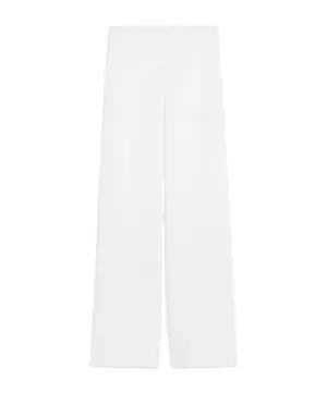 Max Mara Viscose And Linen Canvas Trousers - White