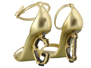 Dolce & Gabbana Baroque Dg Heel Sandals - Nude