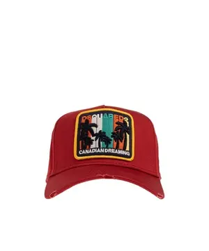 Dsquared2 Baseball Cap With Embroidered Patch - Red