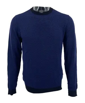 Emporio Armani Textured Round Neck Long Sleeve Sweater