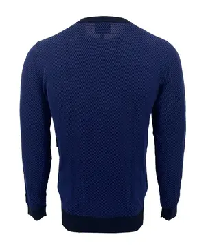 Emporio Armani Textured Round Neck Long Sleeve Sweater