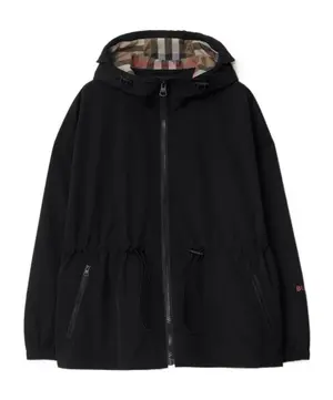 Burberry Lightweight Zip-up Jacket With Drawstring Hood And Waist