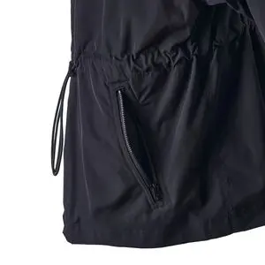 Burberry Lightweight Zip-up Jacket With Drawstring Hood And Waist - Black