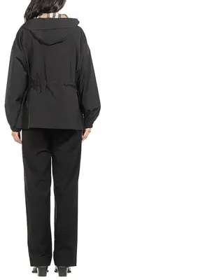Burberry Lightweight Zip-up Jacket With Drawstring Hood And Waist - Black