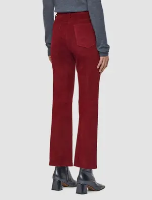 JOSEPH Duke Cropped Suede Straight-leg Pants - Red
