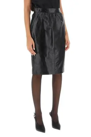 Saint Laurent High Waist Skirt With Button Detail