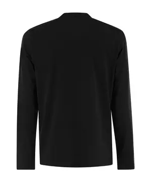 Fedeli Long-sleeved Crew Neck T-shirt - Black