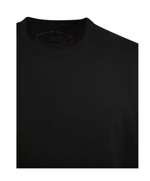 Fedeli Long-sleeved Crew Neck T-shirt - Black