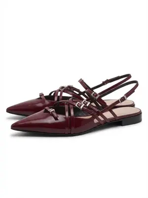 Gucci Strappy Pointed-toe Slingback Flats