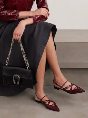 Gucci Strappy Pointed-toe Slingback Flats
