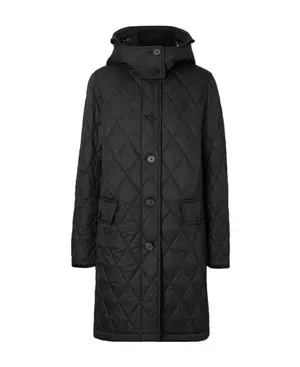 Burberry Quilted Cotton Coat With Classic Collar