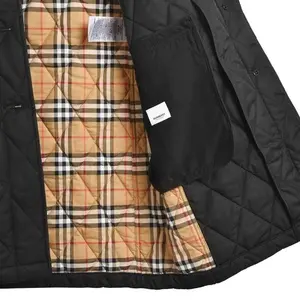 Burberry Quilted Cotton Coat With Classic Collar