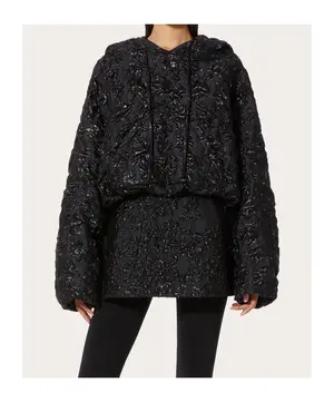 Valentino Garavani Floral Jacquard Hooded Jacket