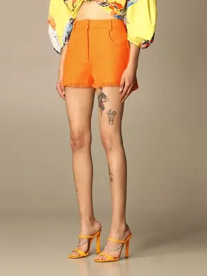 MSGM Tweed High-waisted Shorts