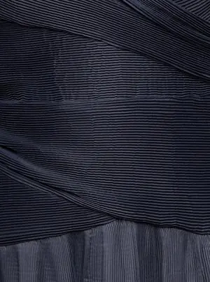 Zimmermann V-neck Dress With Draped Bodice And Pleated Skirt