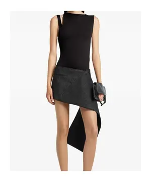 COURREGES Asymmetrical Ribbed Tank Top With Shoulder Opening